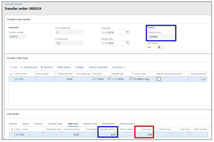 Item Transfers and Inventory
